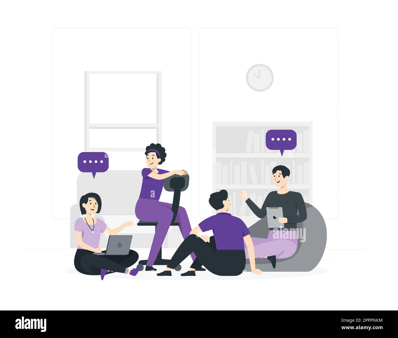 Working together silhouette Stock Vector Images - Alamy