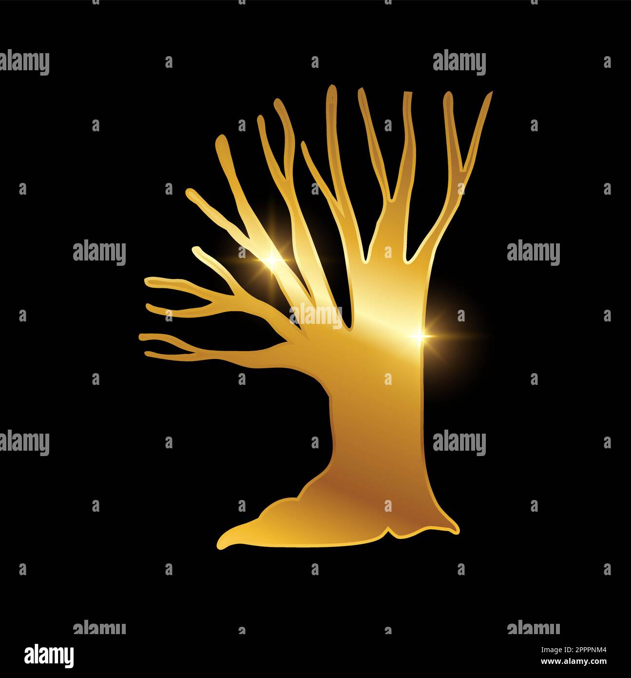 Golden Tree Symbol Logo Sign Stock Vector Image & Art - Alamy