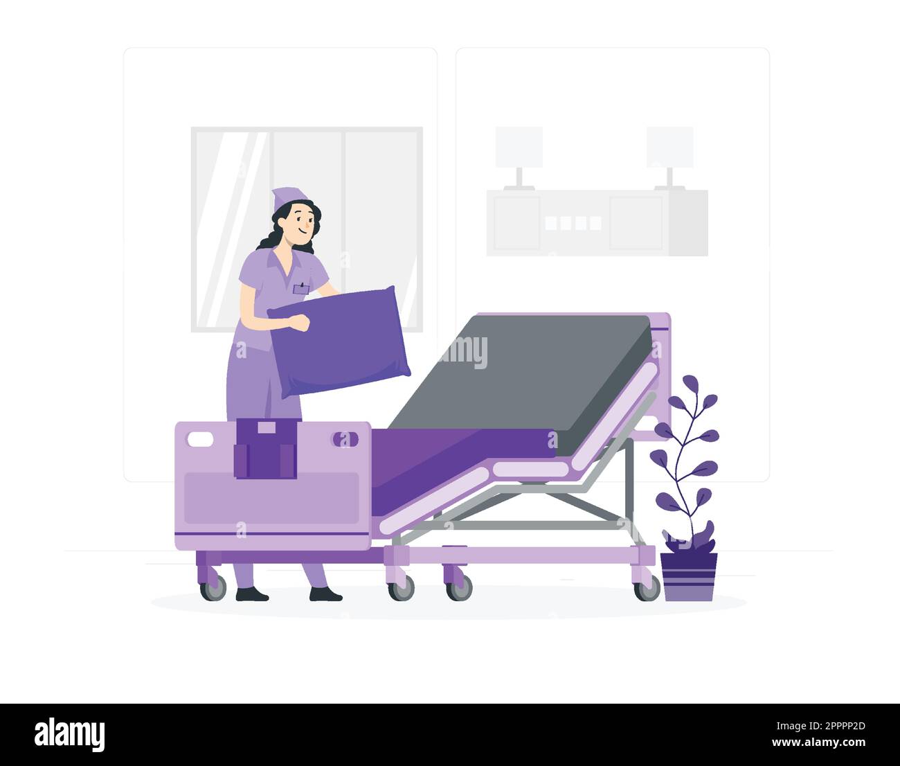 Hospital beds graphic Cut Out Stock Images & Pictures - Alamy