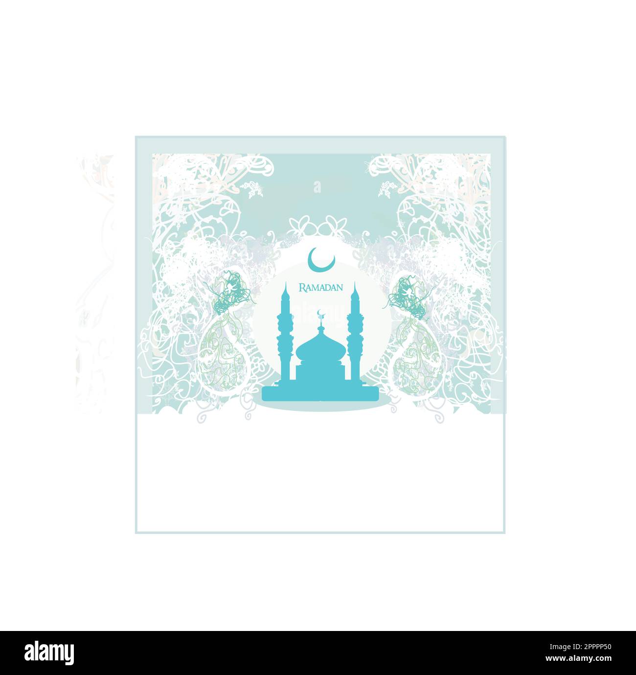 Ramadan background - mosque silhouette vector card Stock Vector Image ...