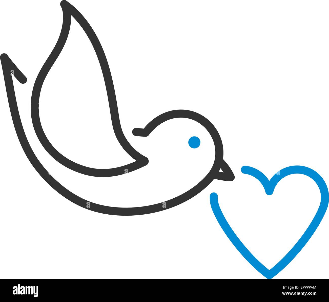 Dove With Heart Icon Stock Vector Image & Art - Alamy