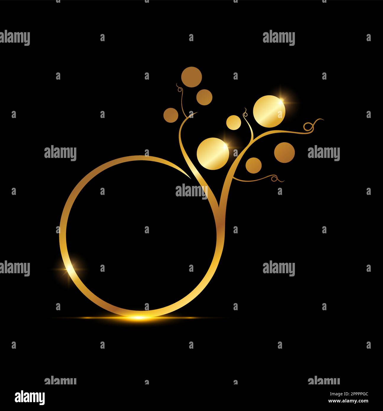 Golden Tree Symbol Logo Sign Stock Vector Image & Art - Alamy