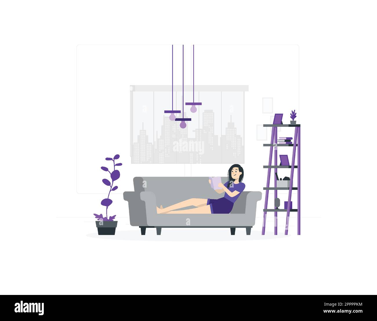 Boy alone home Stock Vector Images - Alamy