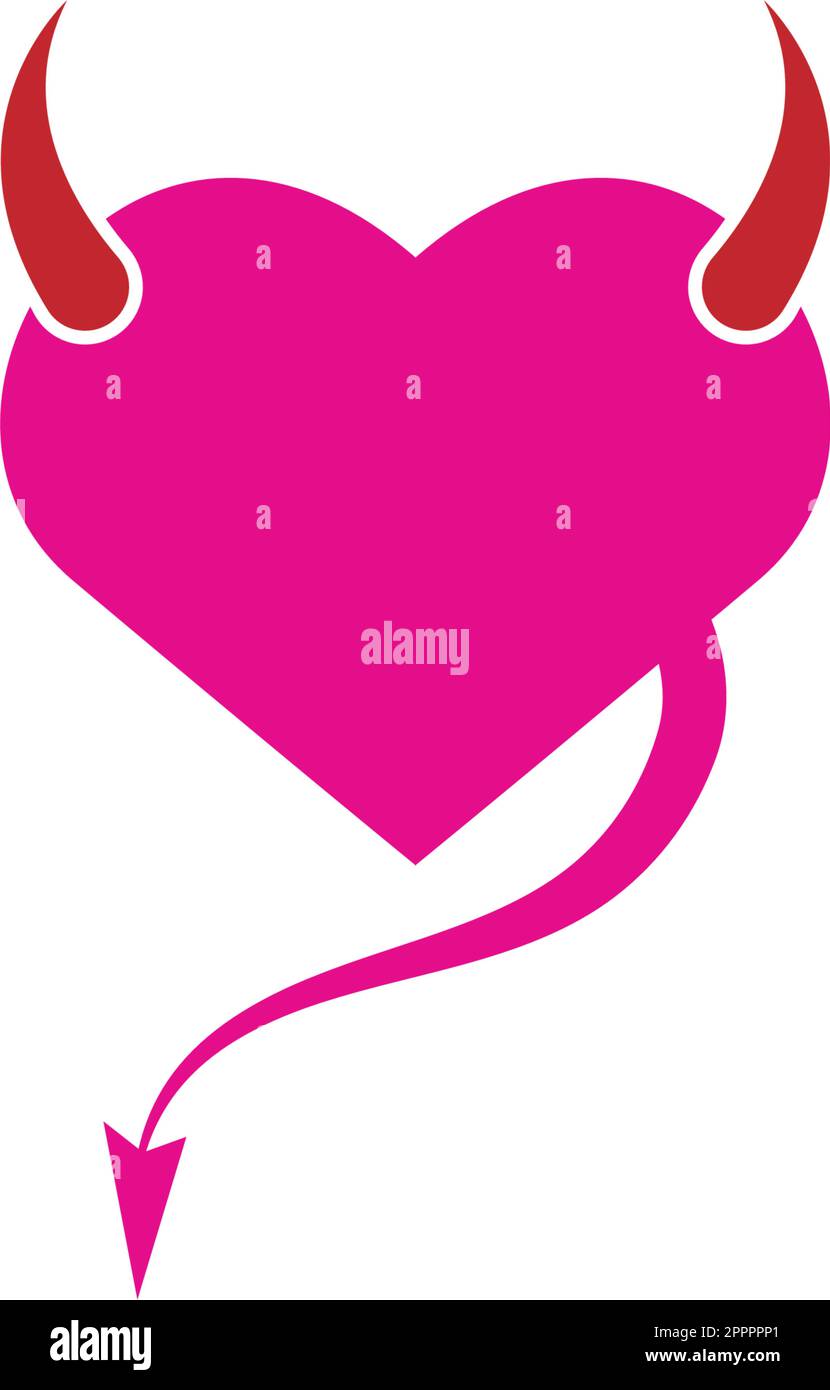 Devil heart icon logo design illustration Stock Vector Image & Art - Alamy