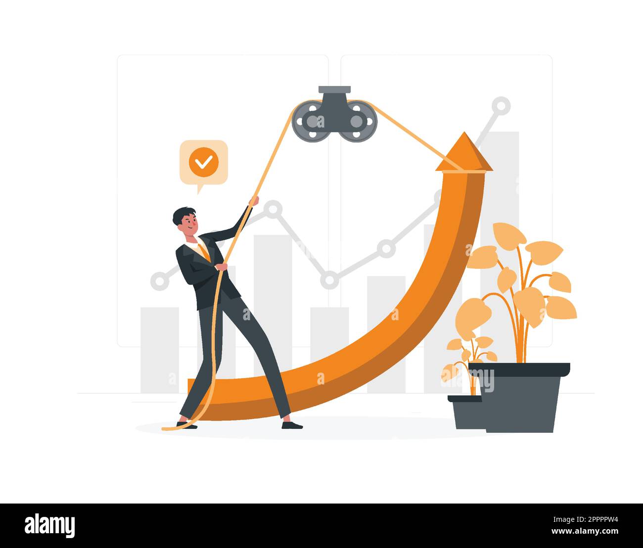 man pulling up arrow Stock Vector Image & Art - Alamy