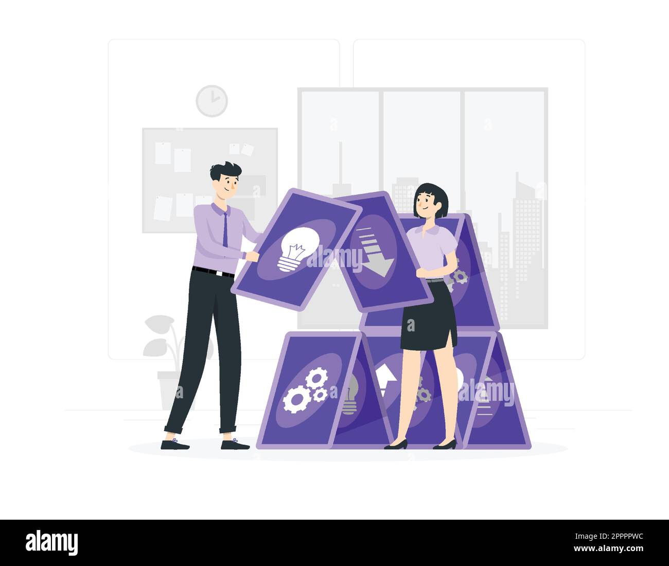 man and women are managing risk flat design Stock Vector Image & Art ... man and women are managing risk flat design Stock Vector Image & Art ...