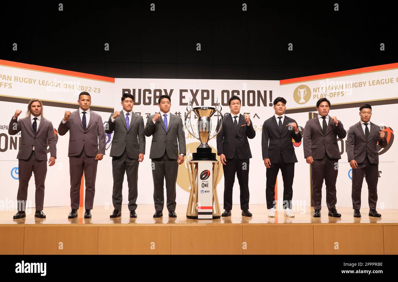 Tokyo, Japan. 24th Apr, 2023. (L-R) Yokohama Canon Eagles Faf De Klerk ...