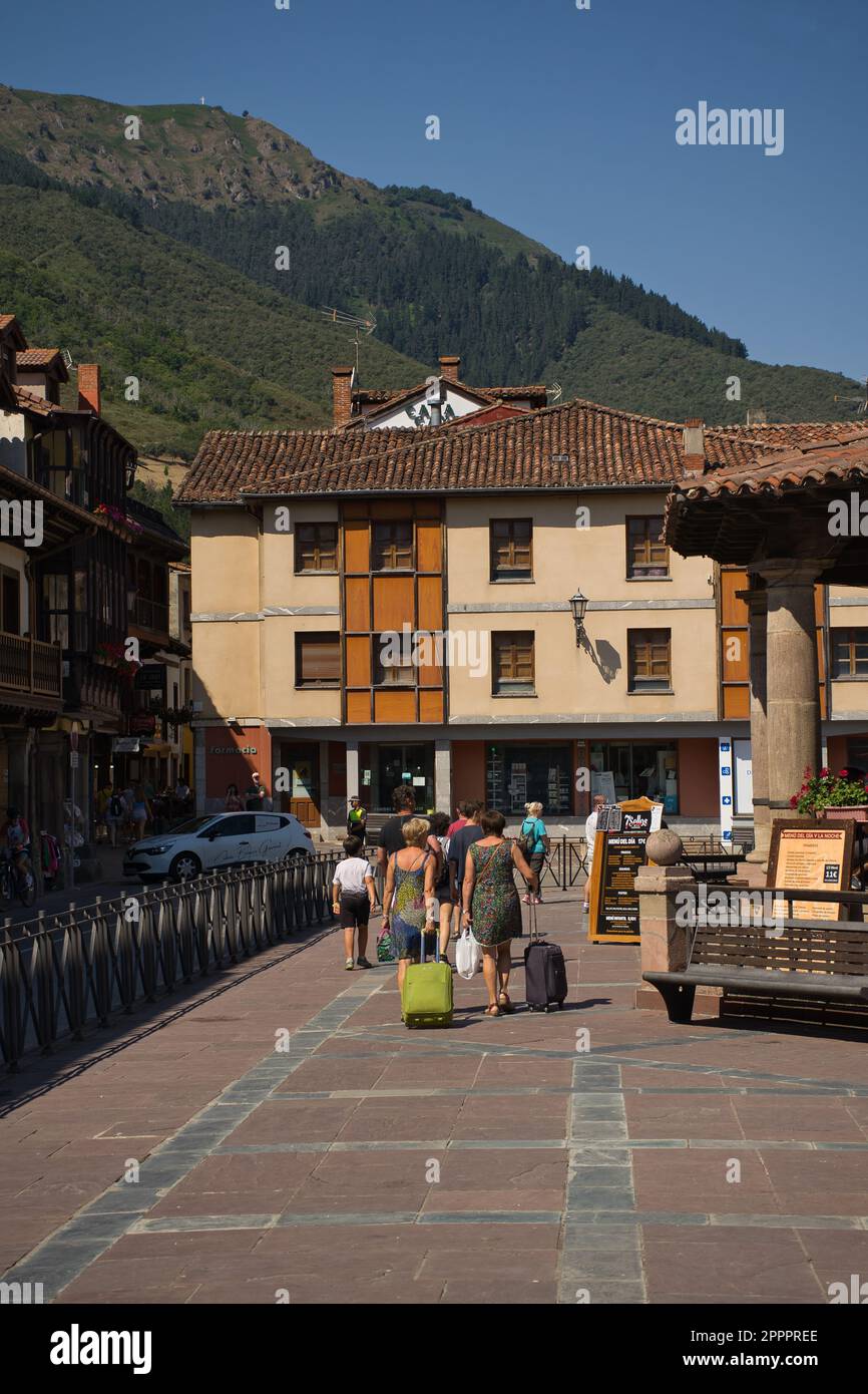 POTES, CANTABRIA, SPAIN, JULY 11, 2022: Views of the medieval town of ...