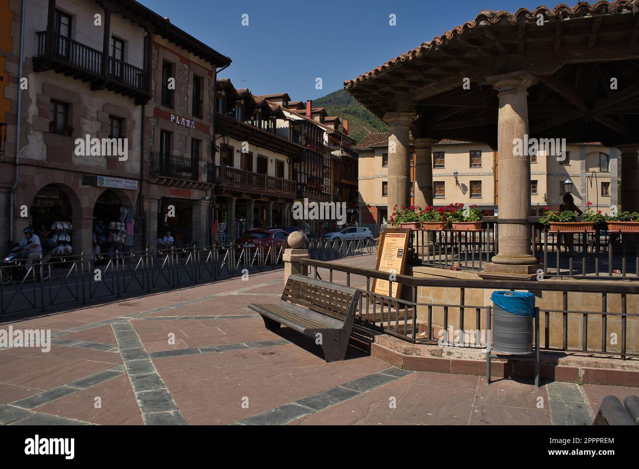 POTES, CANTABRIA, SPAIN, JULY 11, 2022: Views of the medieval town of ...
