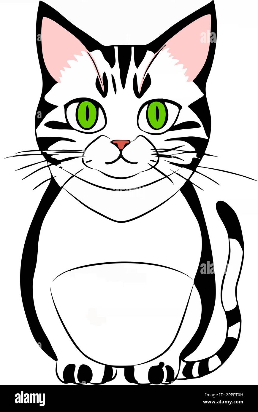 Little cat green eyes Cut Out Stock Images & Pictures - Alamy
