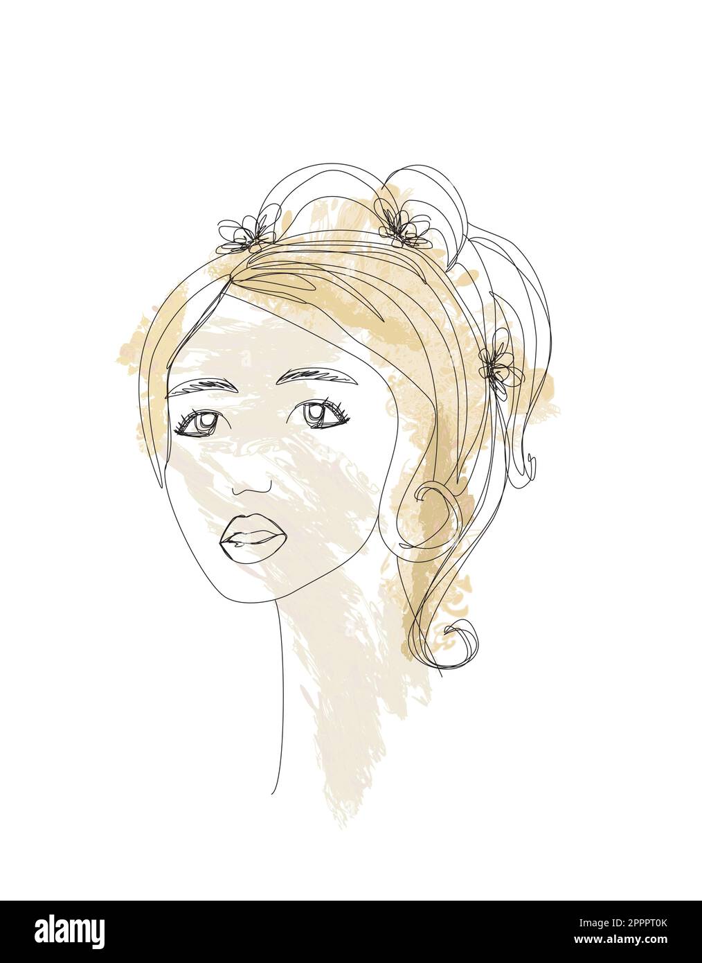 Abstract Beautiful Woman doodle Portrait Stock Vector Image & Art - Alamy