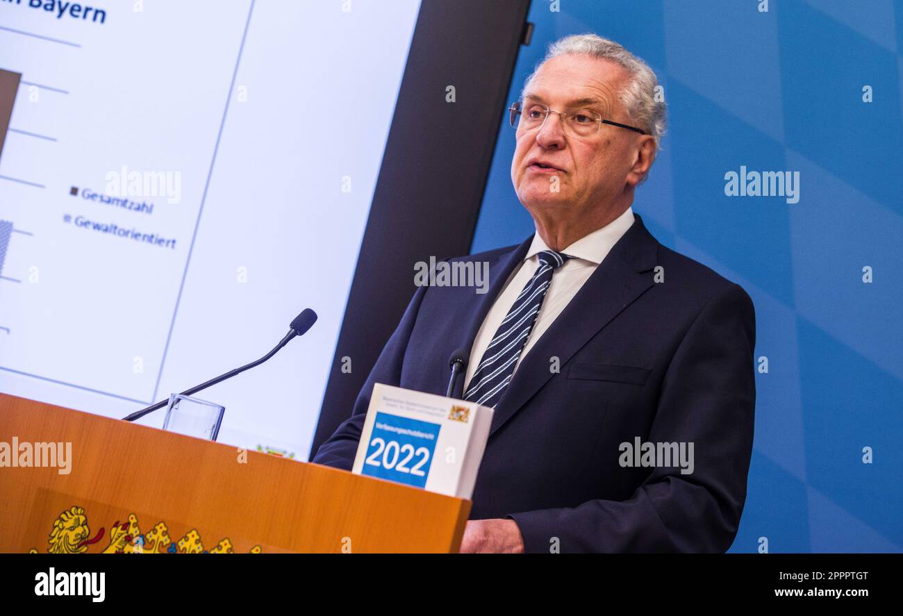Munich, Bavaria, Germany. 24th Apr, 2023. JOACHIM HERRMANN, Interior Minister of the State of ...