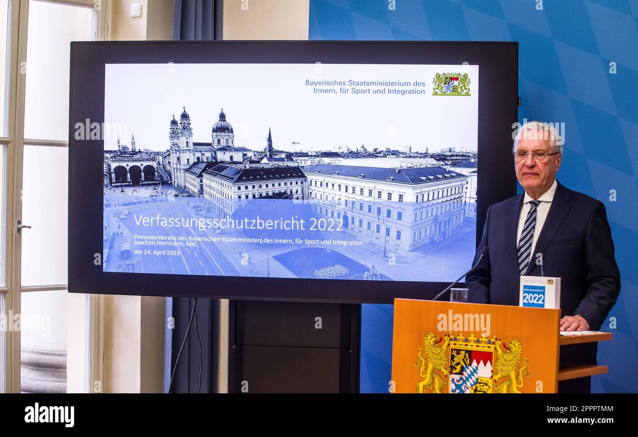 Munich, Bavaria, Germany. 24th Apr, 2023. JOACHIM HERRMANN, Interior Minister of the State of ...