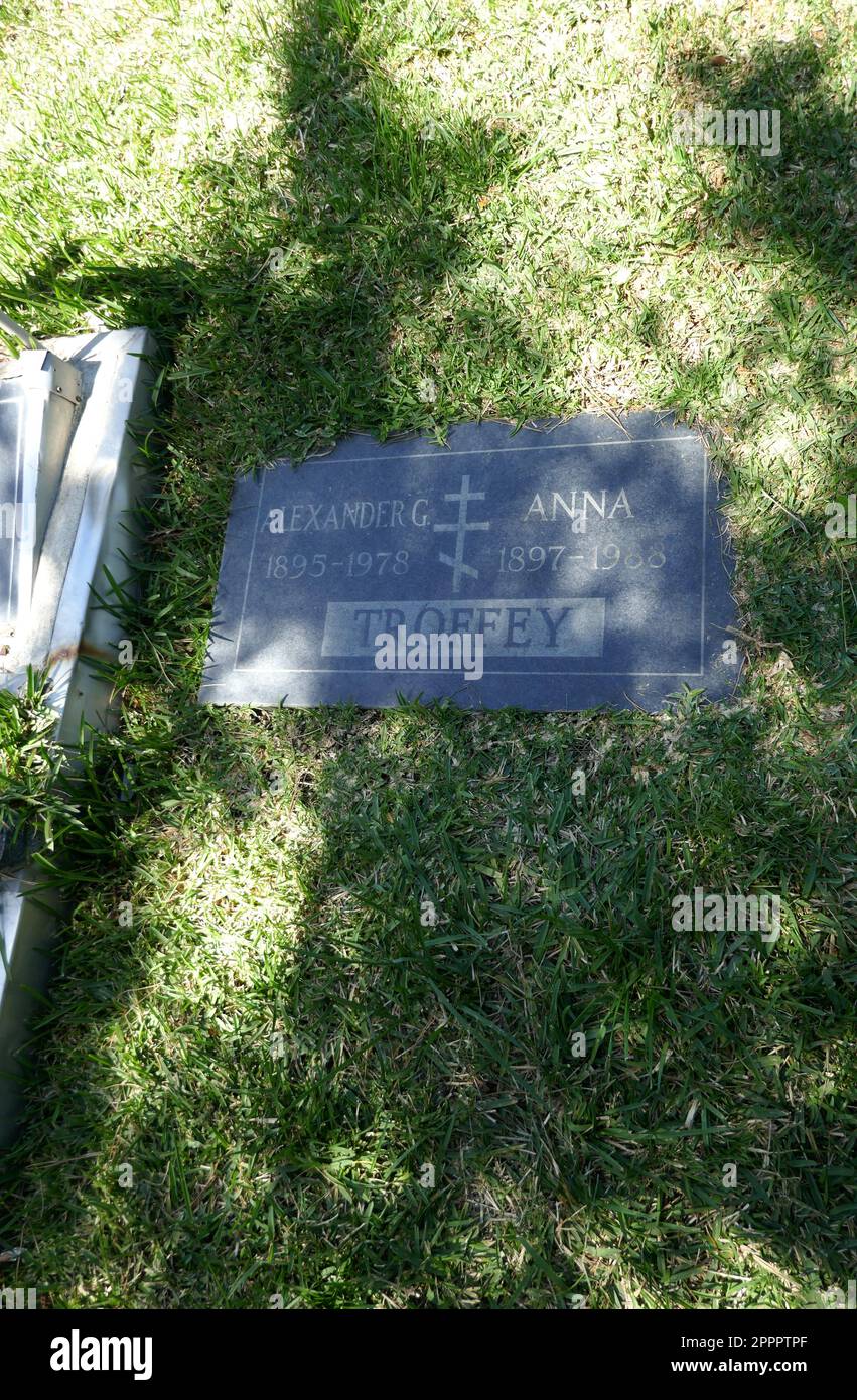 Los Angeles, California, USA 20th April 2023 Alex Troffey Grave at Hollywood Forever Cemetery on ...