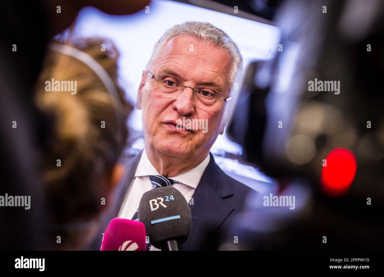 Munich, Bavaria, Germany. 24th Apr, 2023. JOACHIM HERRMANN, Interior Minister of the State of ...