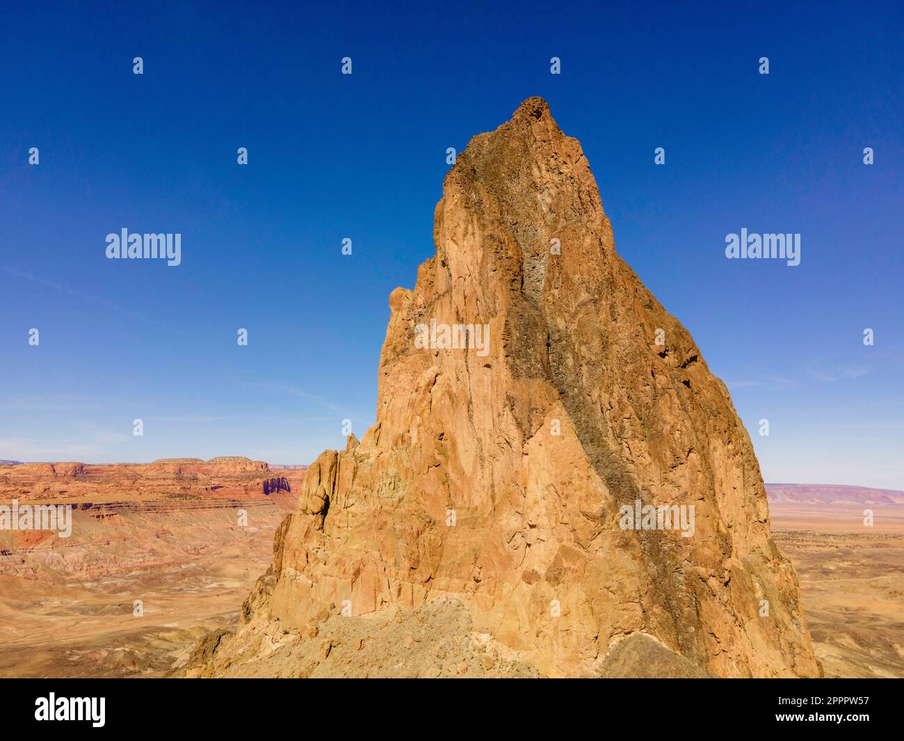 Aerial photograph of Agathla, a volcanic plug near Oljato, Navajo ...