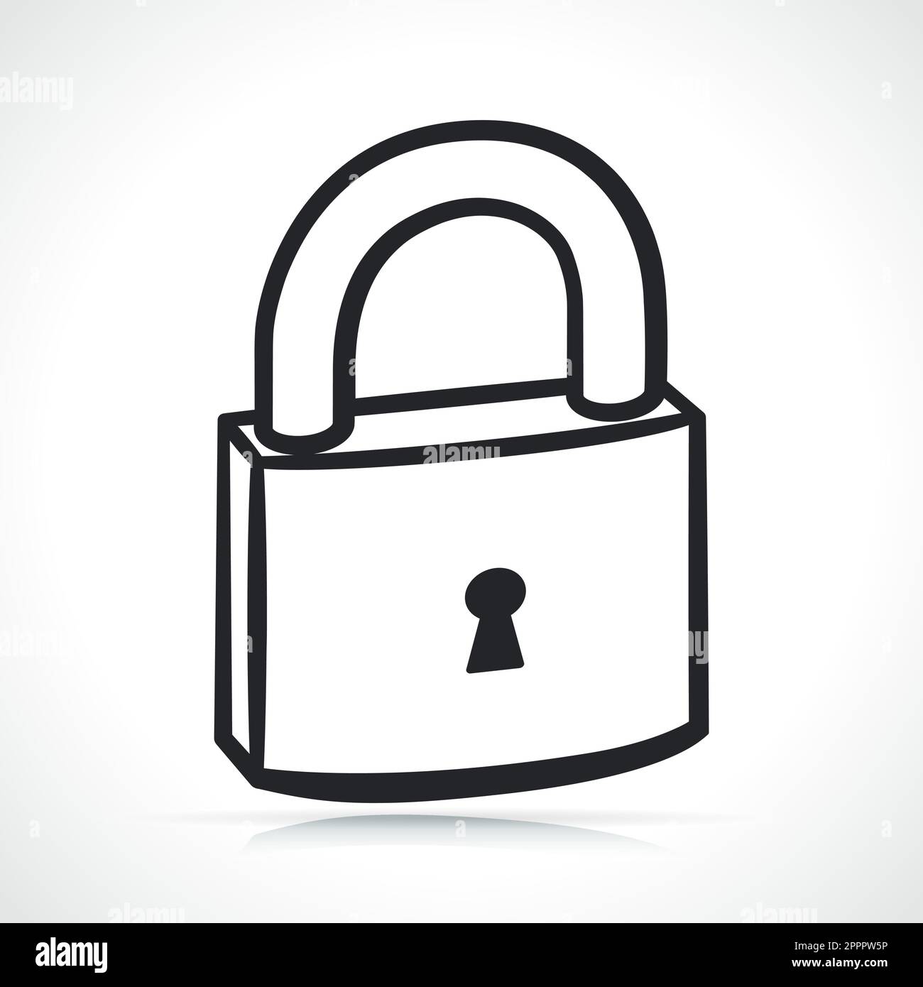 padlock black and white illustration Stock Vector Image & Art - Alamy