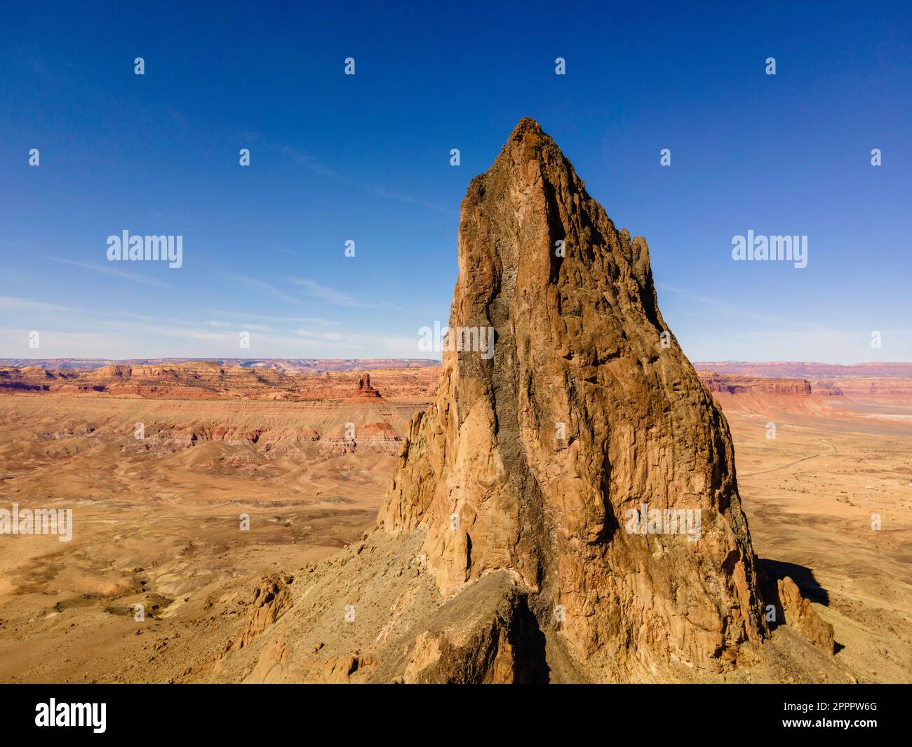 Aerial photograph of Agathla, a volcanic plug near Oljato, Navajo ...