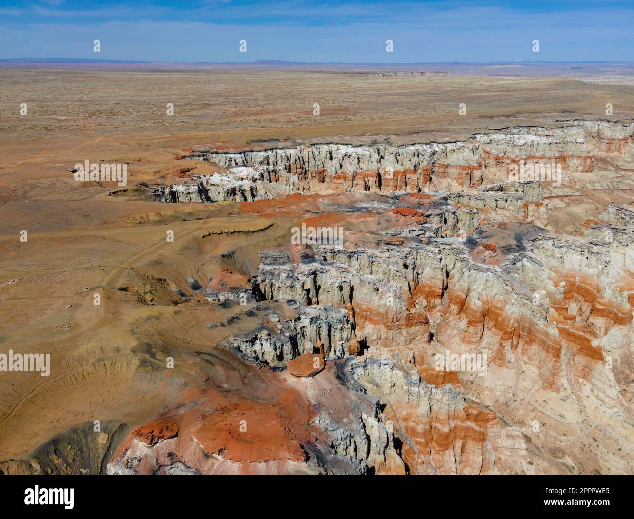 Photograph of Coalmine Canyon, an area of eroded clay hoodoos and ...