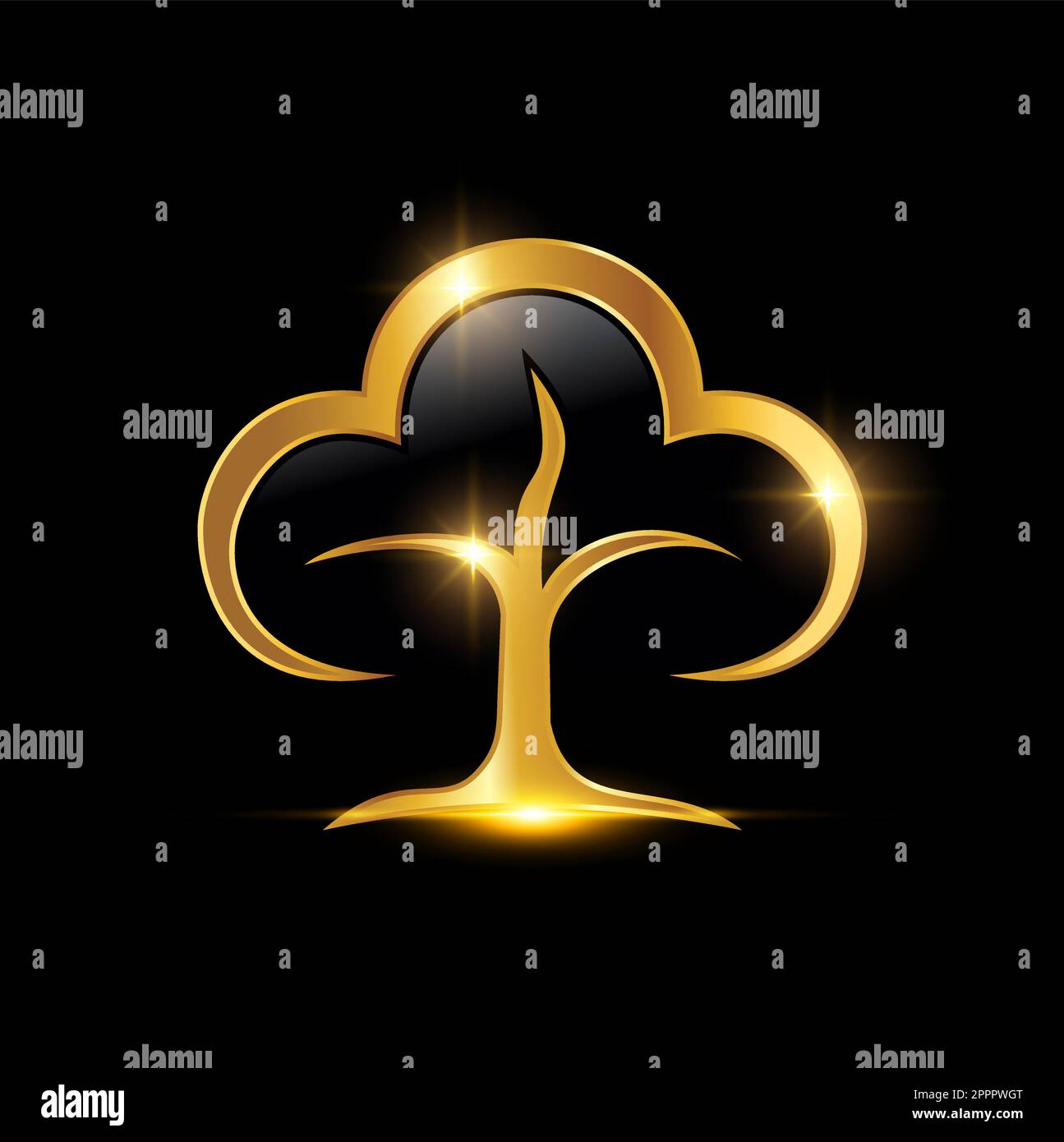 Golden Tree Symbol Logo Sign Stock Vector Image & Art - Alamy