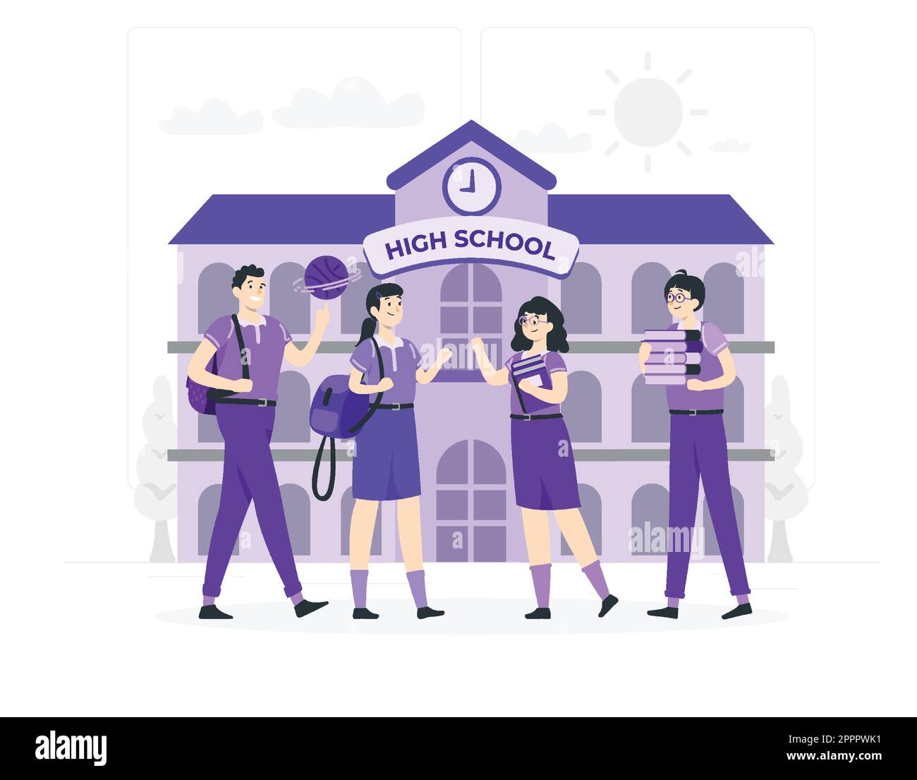 High school students group work Stock Vector Images - Alamy