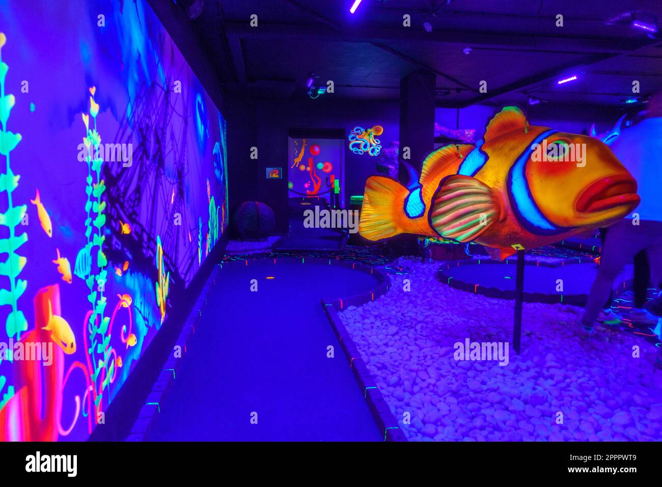 View inside Jungle Rumble Putney crazy golf venue on Putney High Street ...