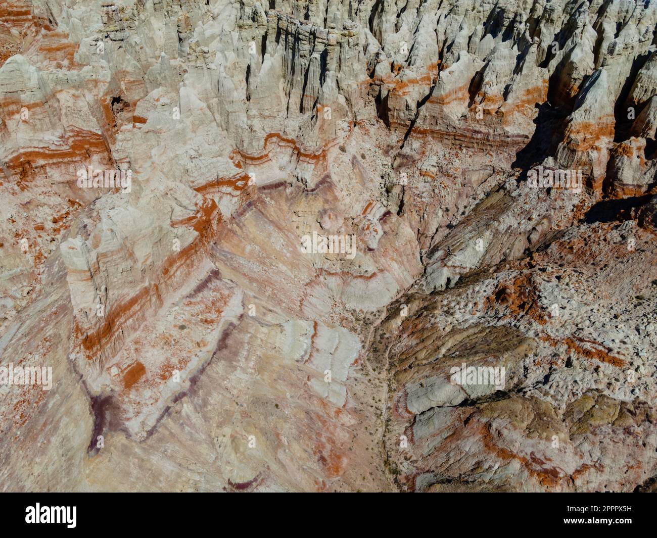Photograph of Coalmine Canyon, an area of eroded clay hoodoos and ...