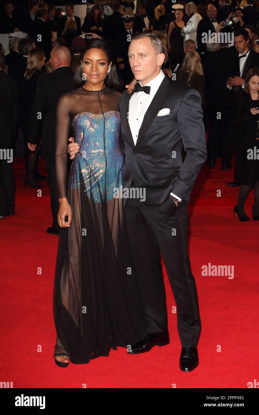 London, UK. Daniel Craig and Naomie Harris at the Royal World Premiere of 'Skyfall' at the Royal ...