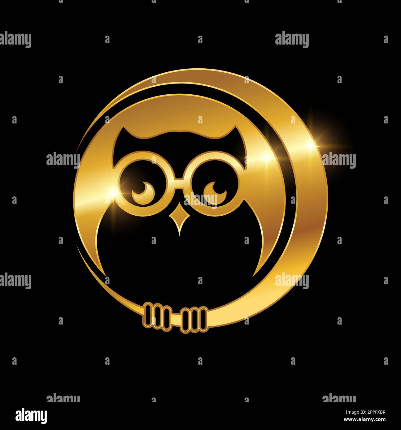 Golden Owl Symbol Logo Sign Stock Vector Image & Art - Alamy