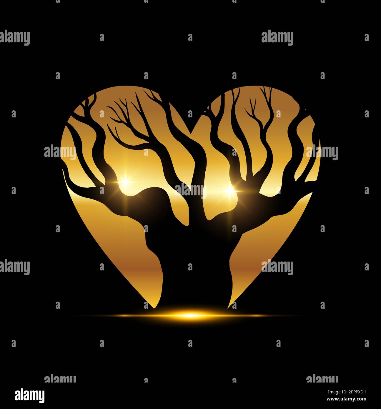 Golden Tree Symbol Logo Sign Stock Vector Image & Art - Alamy