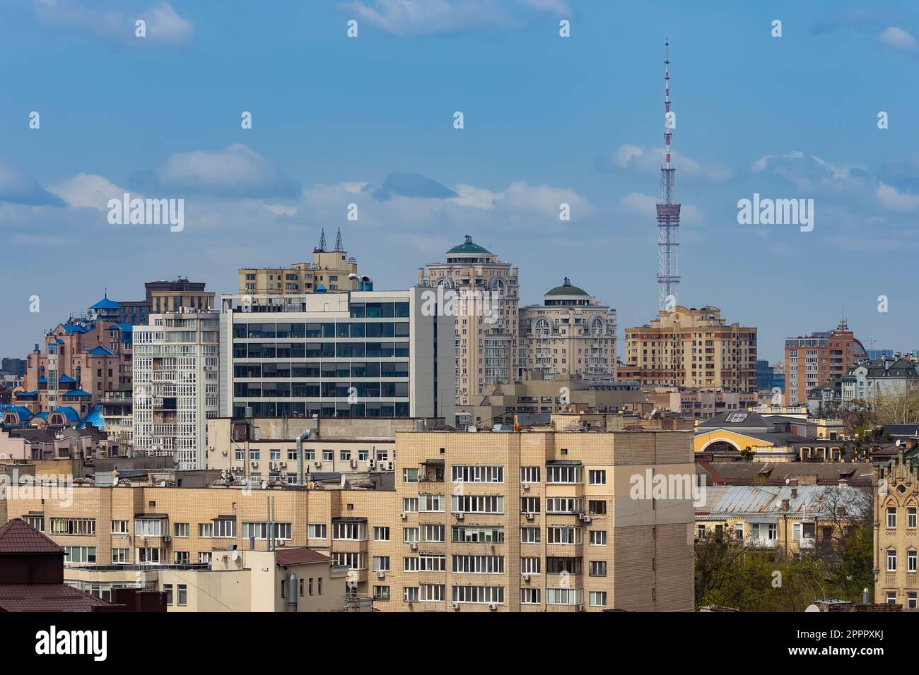 Kyiv, Ukraine - April 24, 2023: The streets of Kyiv city and Kyiv TV ...
