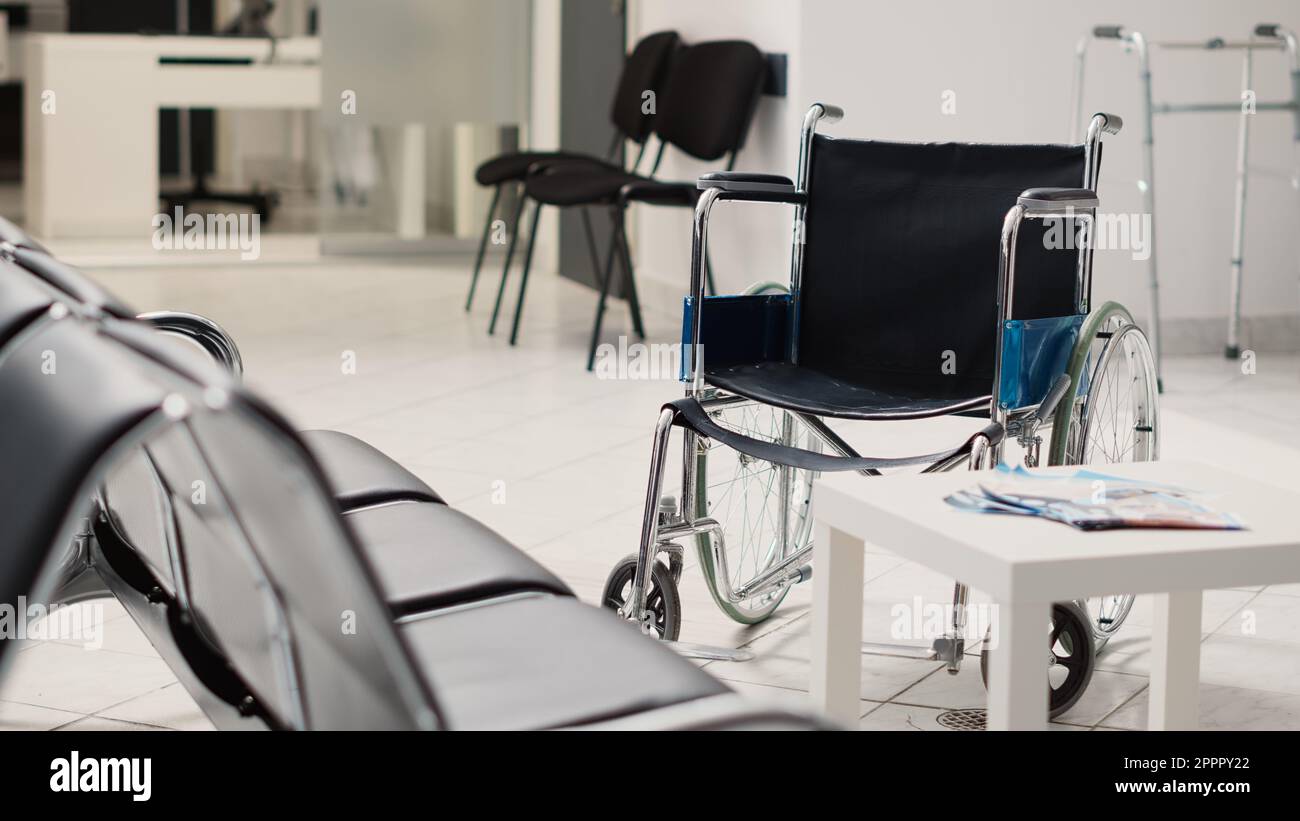 Wheelchair in empty diagnostic center used to cure disease and give ...