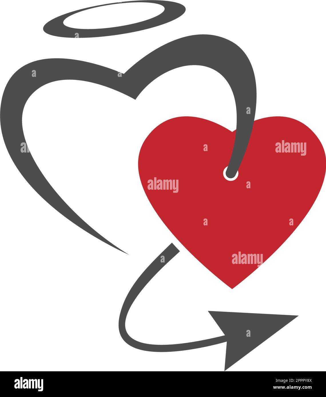 Devil heart icon logo design illustration Stock Vector Image & Art - Alamy