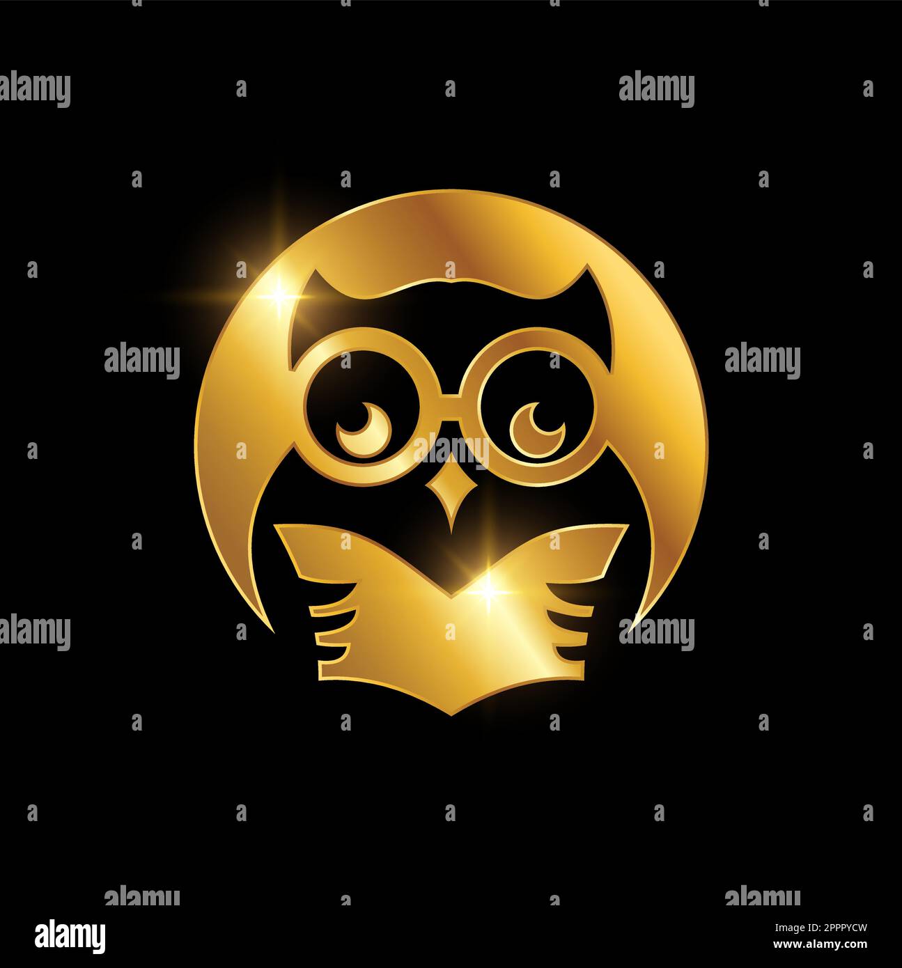 Golden Owl Symbol Logo Sign Stock Vector Image & Art - Alamy