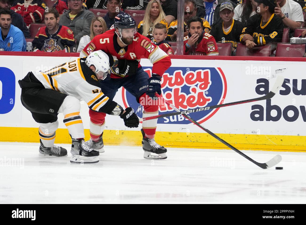 Boston Bruins defenseman Dmitry Orlov (81) and Florida Panthers ...