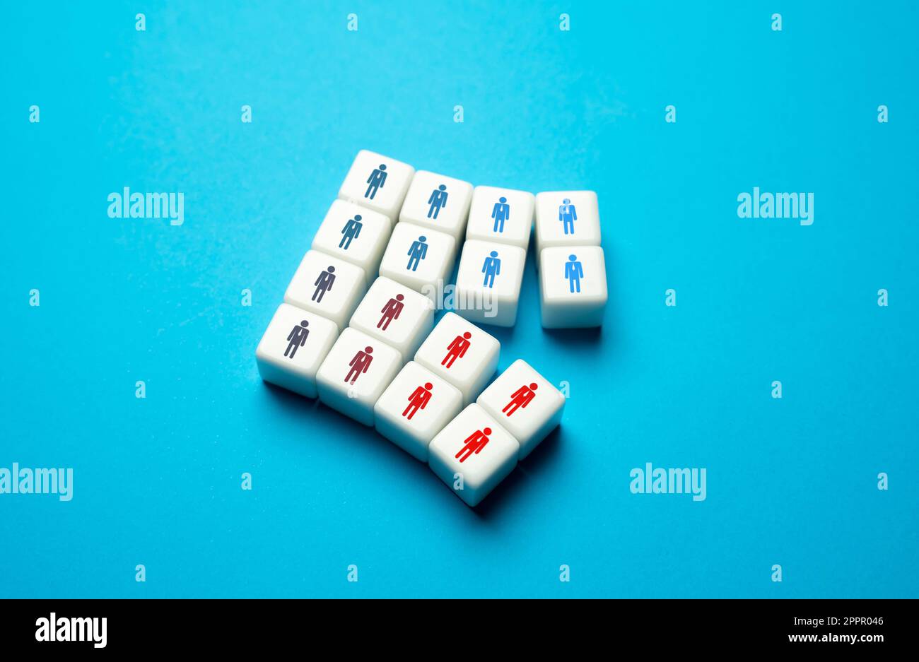 People are divided in opinion. Separation of people by issue. Splitting ...