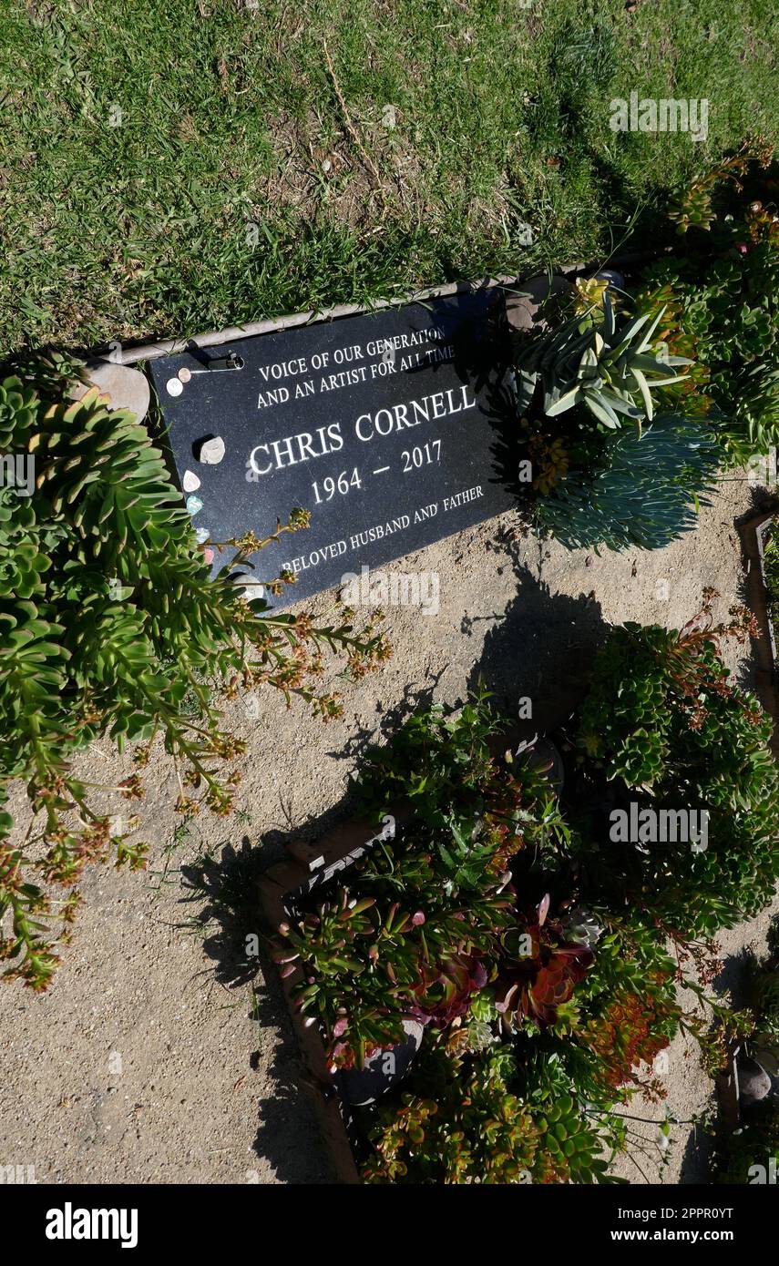 Los Angeles, California, USA 20th April 2023 Singer/musician Chris Cornell Grave in Garden of ...