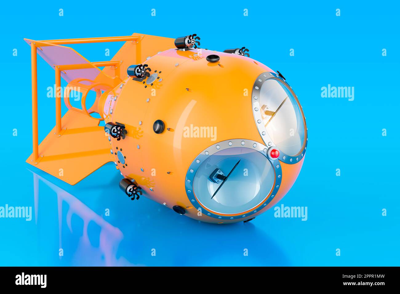 Atomic bomb, nuclear weapon on blue backdrop, 3D rendering Stock Photo ...