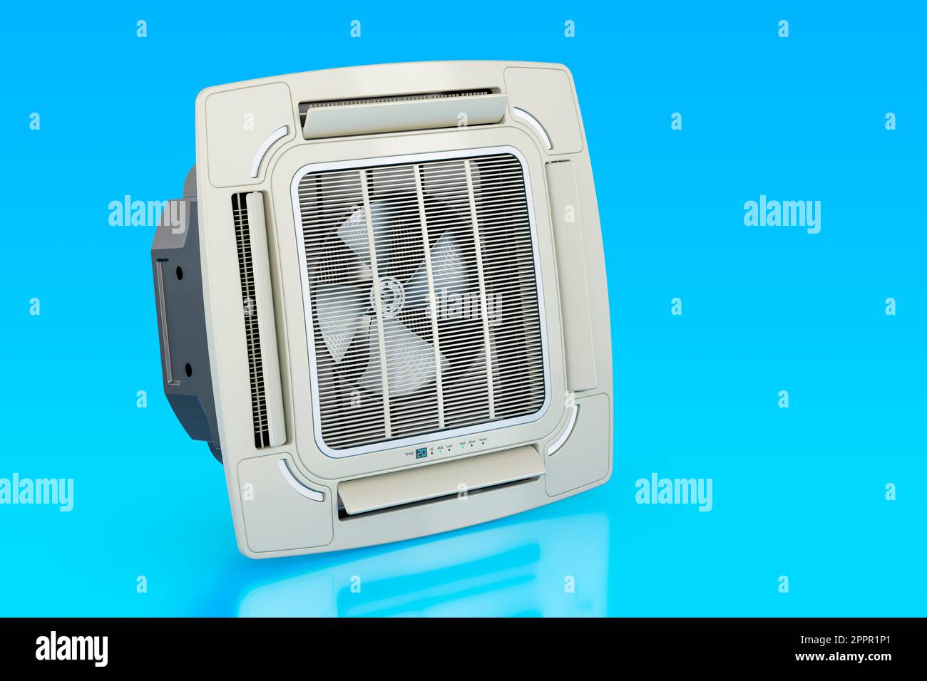 Ceiling Cassette Unit, indoor Unit of Air Condition on blue backdrop ...