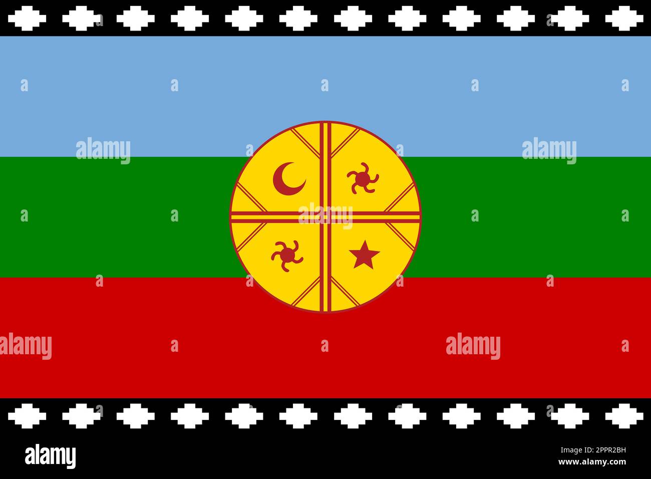 flag of Native peoples of South America Mapuche. flag representing ...