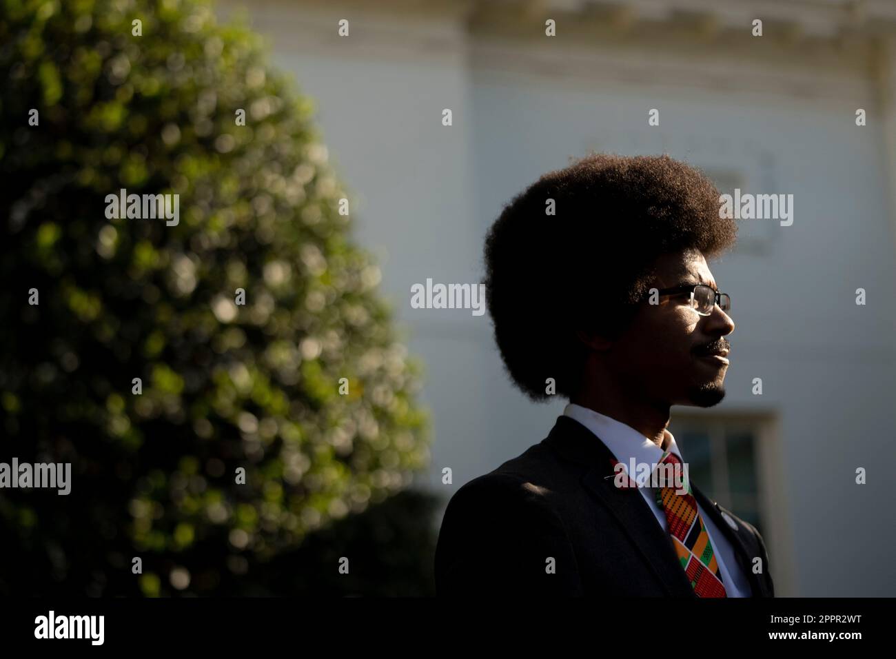 Tennessee state lawmaker Rep. Justin Pearson, D-Memphis, speaks with ...