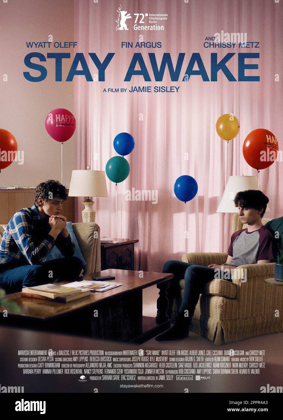 STAY AWAKE, poster, from left: Fin Argus, Wyatt Oleff, 2022. © MarVista ...