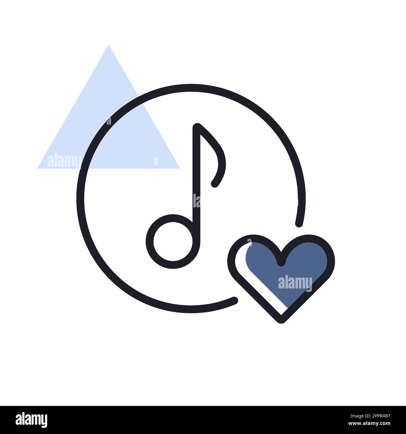 Musical note icon, music icon with heart sign Stock Vector Image & Art ...
