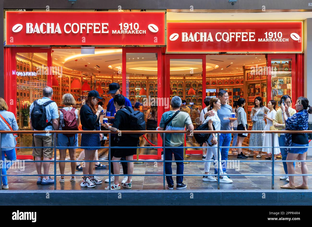 Bacha Coffee store in The Shoppes at Marina Bay Sands, Singapore Stock ...