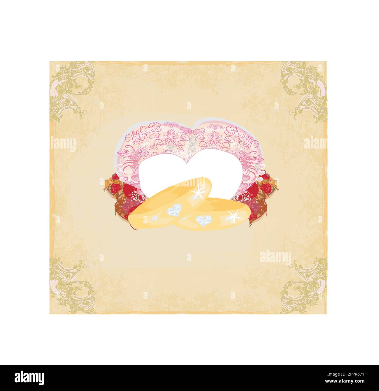 wedding Invitation card with rings Stock Vector Image & Art - Alamy