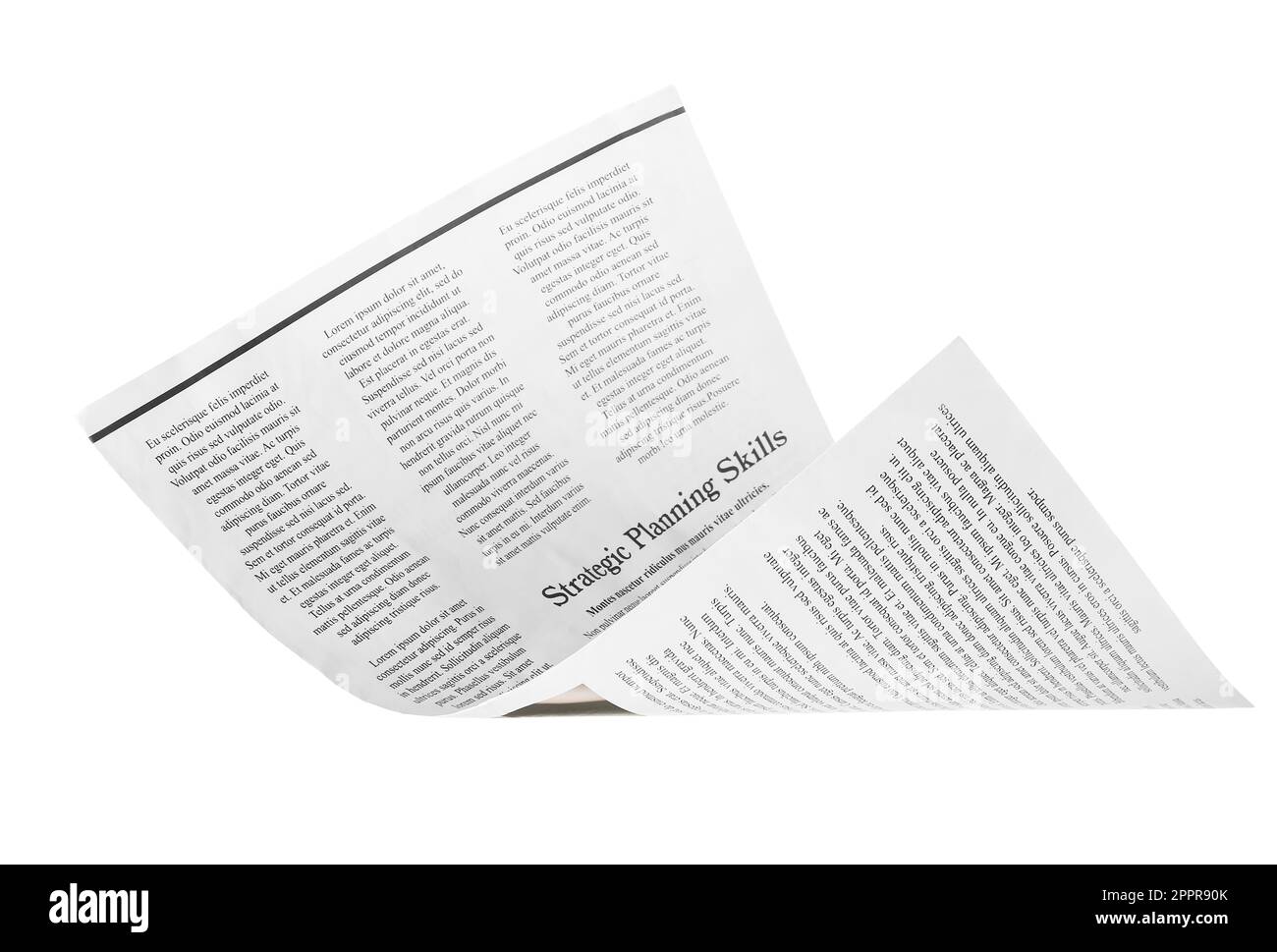 Falling newspaper on white background Stock Photo - Alamy