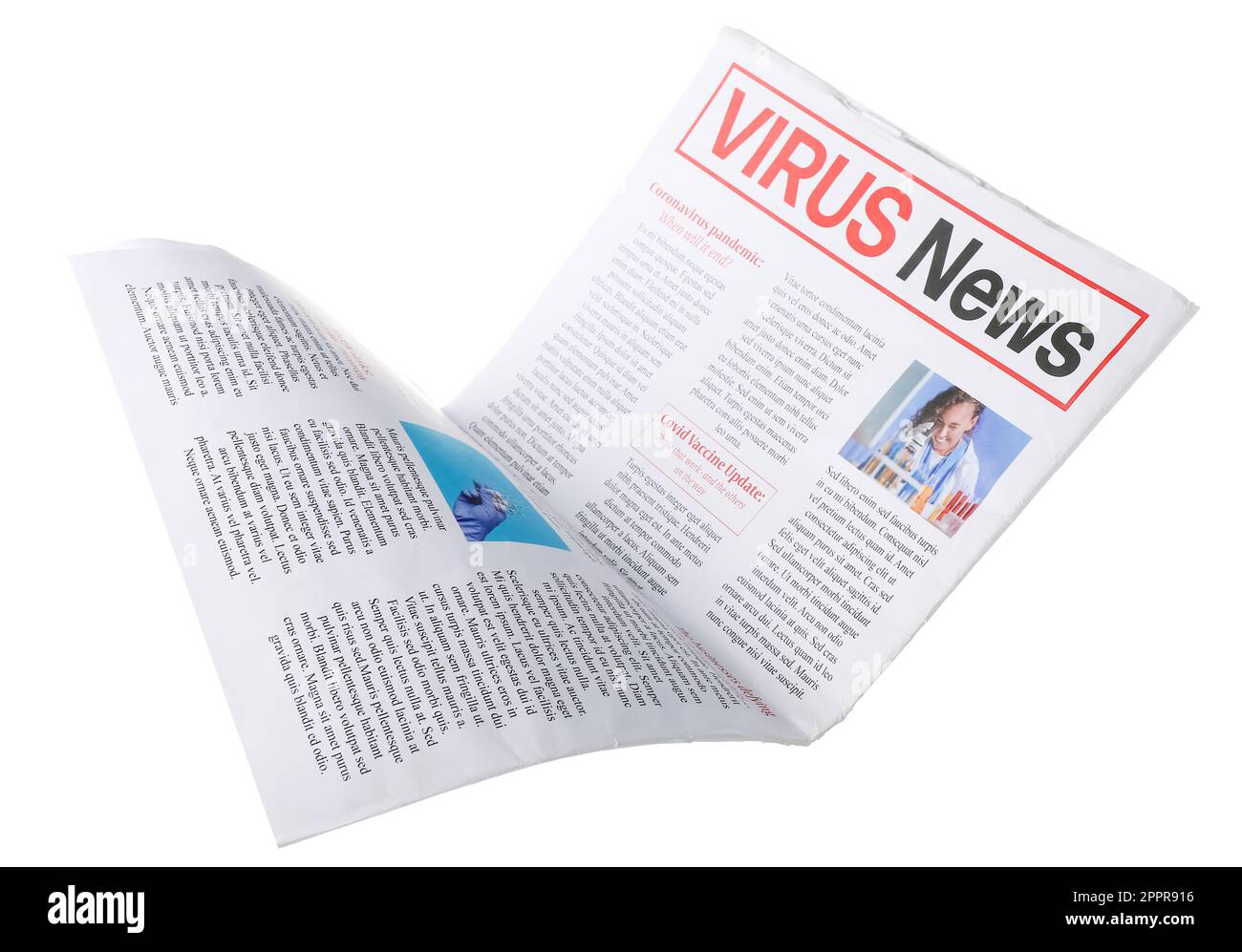 Falling newspaper on white background Stock Photo - Alamy