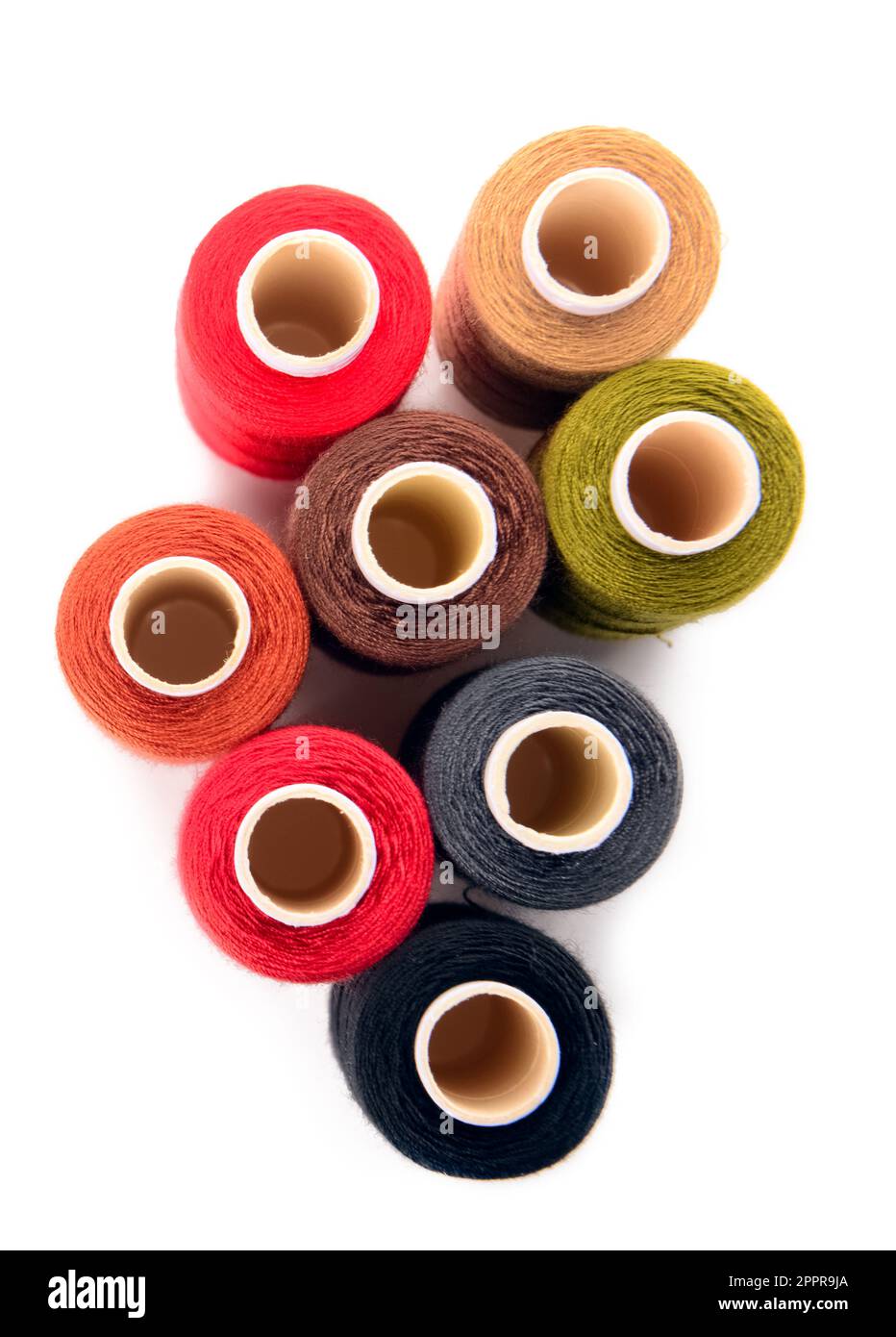 Set of thread spools isolated on white background Stock Photo - Alamy
