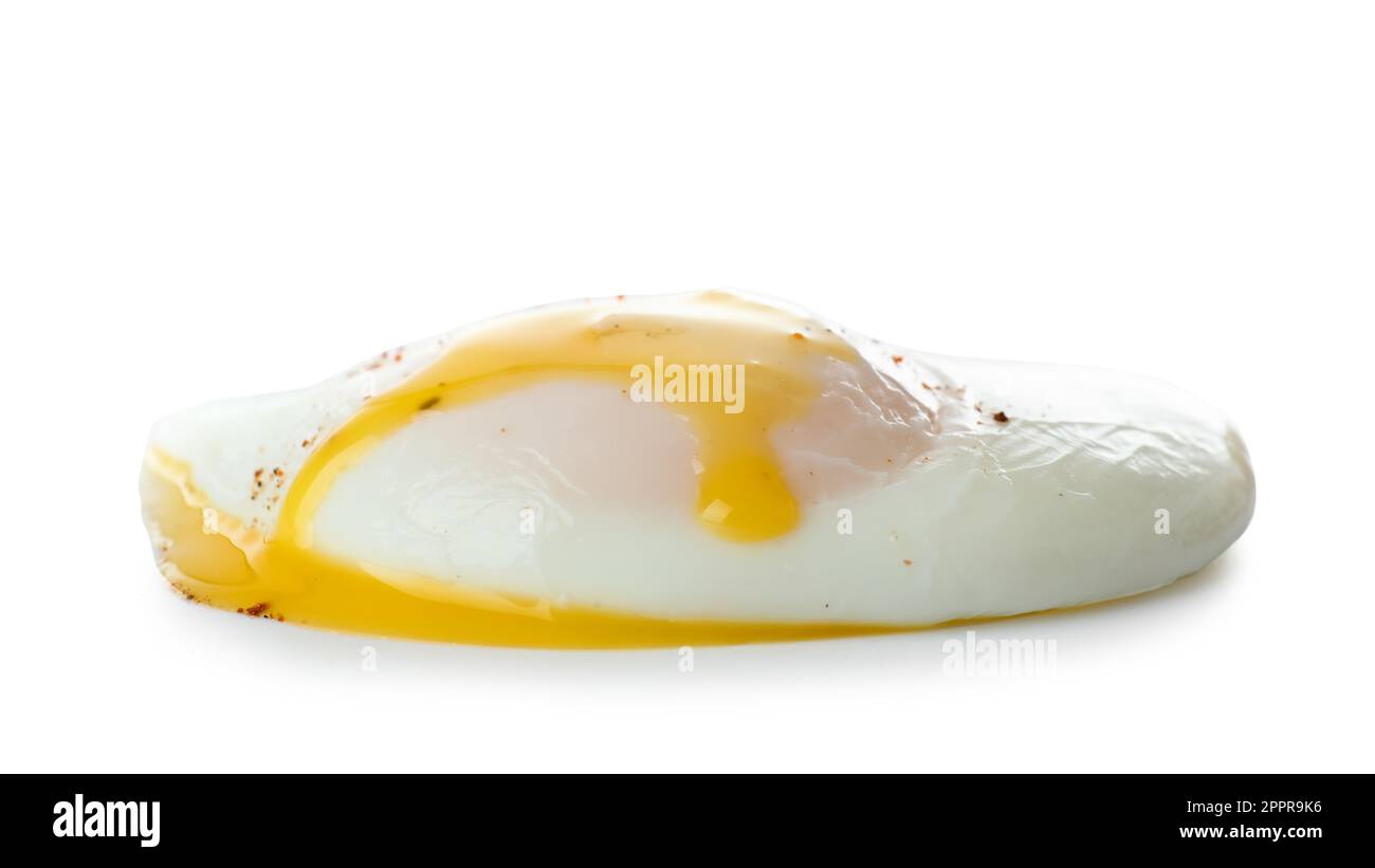 Tasty poached egg isolated on white background Stock Photo - Alamy