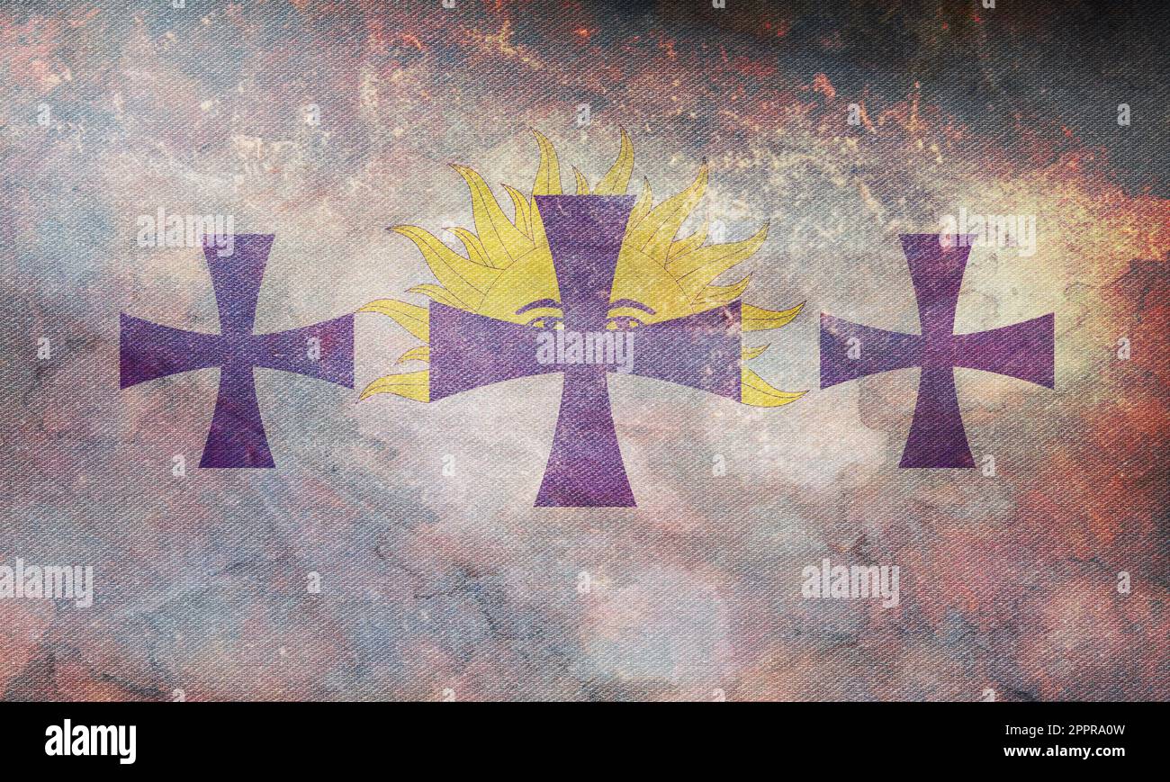 retro flag of Latin Americans Pan Hispanic with grunge texture. flag ...